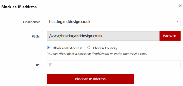 Block A Country or IP Address - Hosting And Design UK